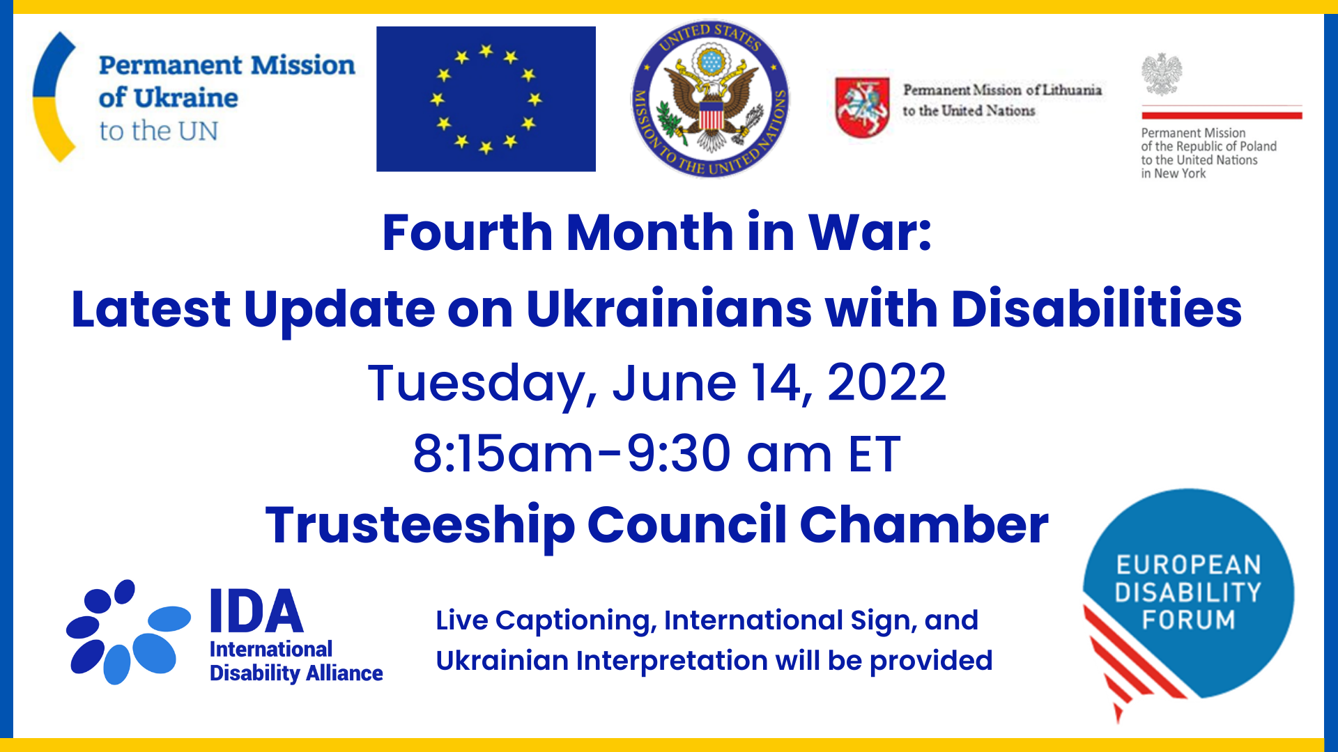 COSP side-event. Four Months in War: Latest Update on Ukrainians with ...